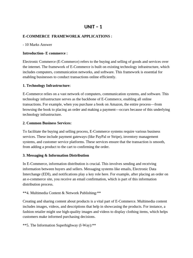 Ecommerce - I | PDF | E Commerce | Supply Chain Management