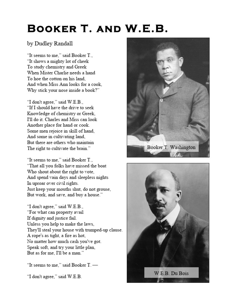 Booker T. and W.E.B. POEM | PDF