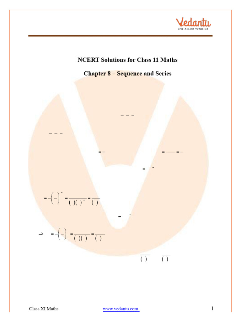 NCERT Solutions for Maths Exercise 8.2 Class 11 - Sequences and Series | PDF | Mathematical ...