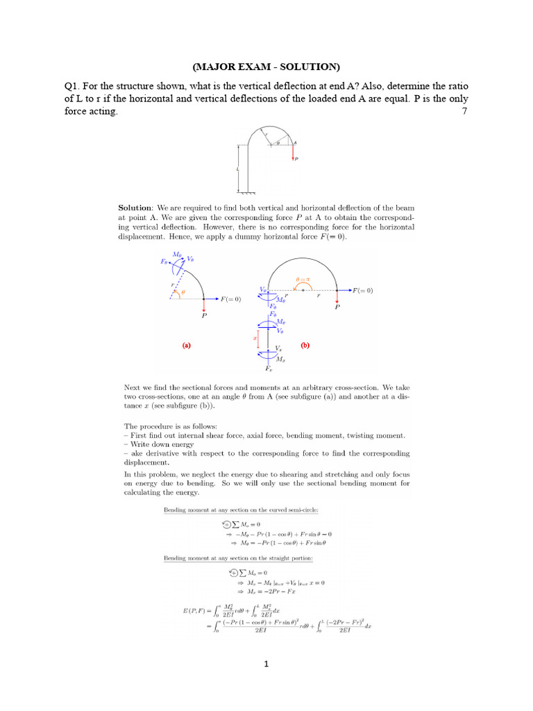 Major - Solution | PDF | Bending | Continuum Mechanics