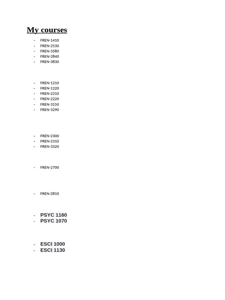 Courses | PDF