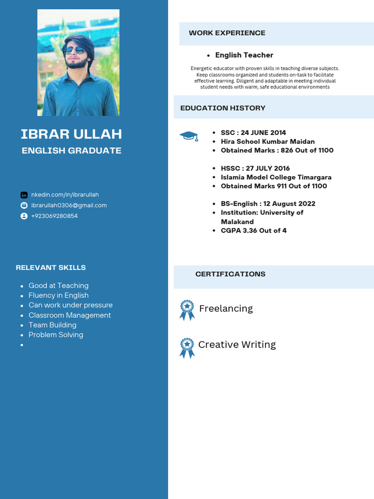 Blue Light Blue Color Blocks FliSSCght Attendant CV | PDF