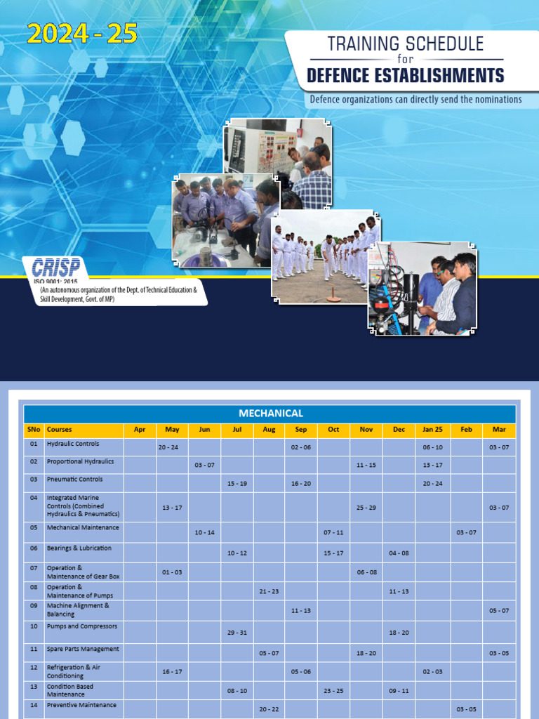 CRISP Defence TRG Calendar 2024-25 | PDF