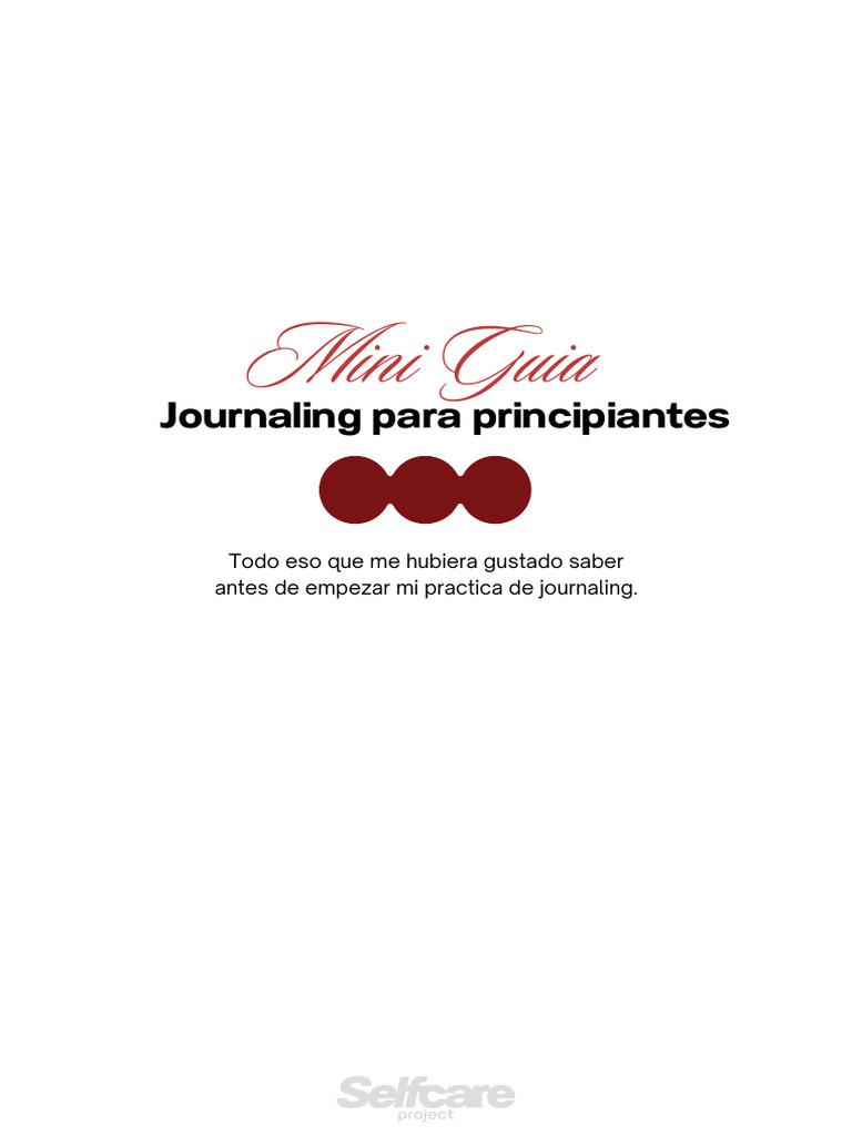 Mini Guia Journaling | PDF | Autoestima | Amor