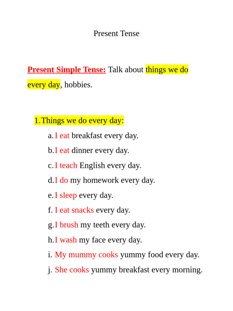 Present Tense Sofia | PDF