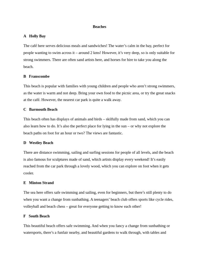 Beaches Jonathan | PDF | Beach | Swimming