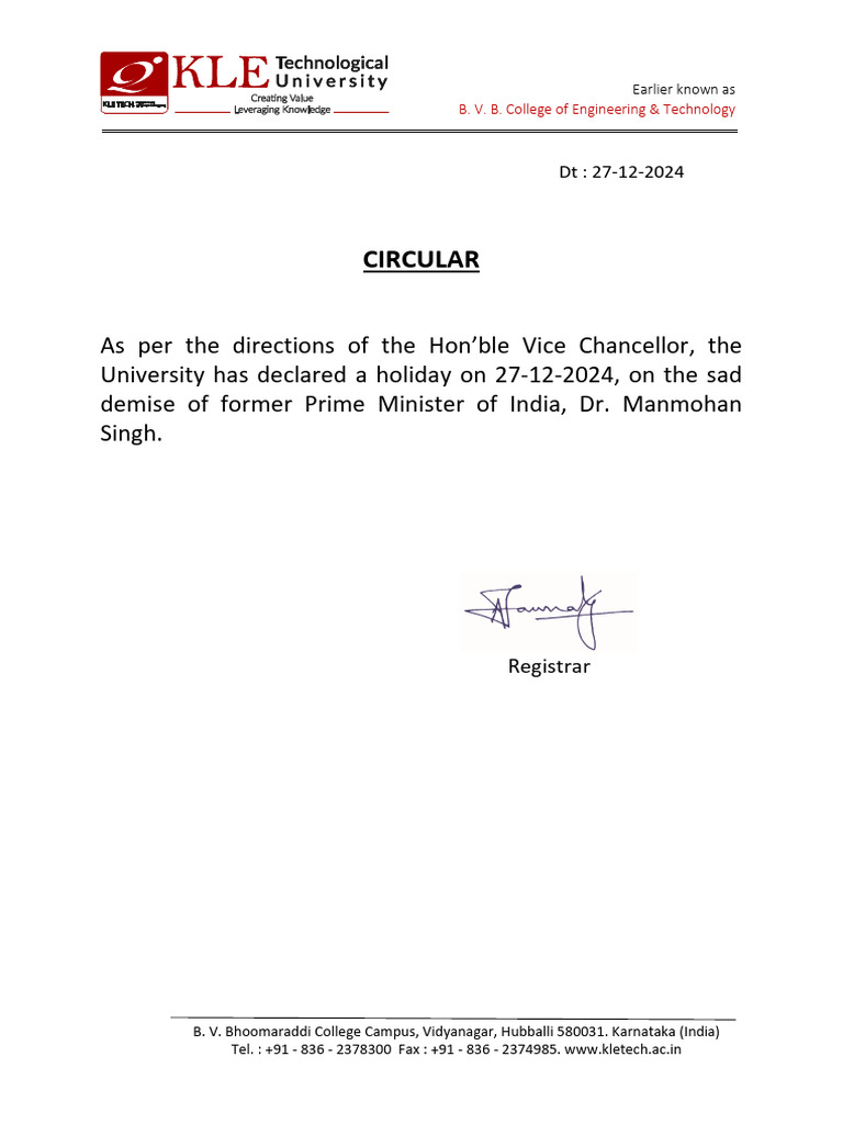 Holiday Circular | PDF