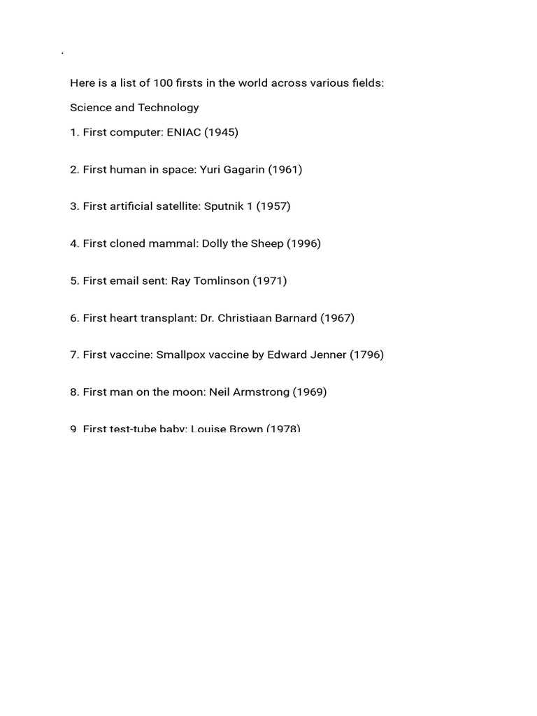 First in World | PDF