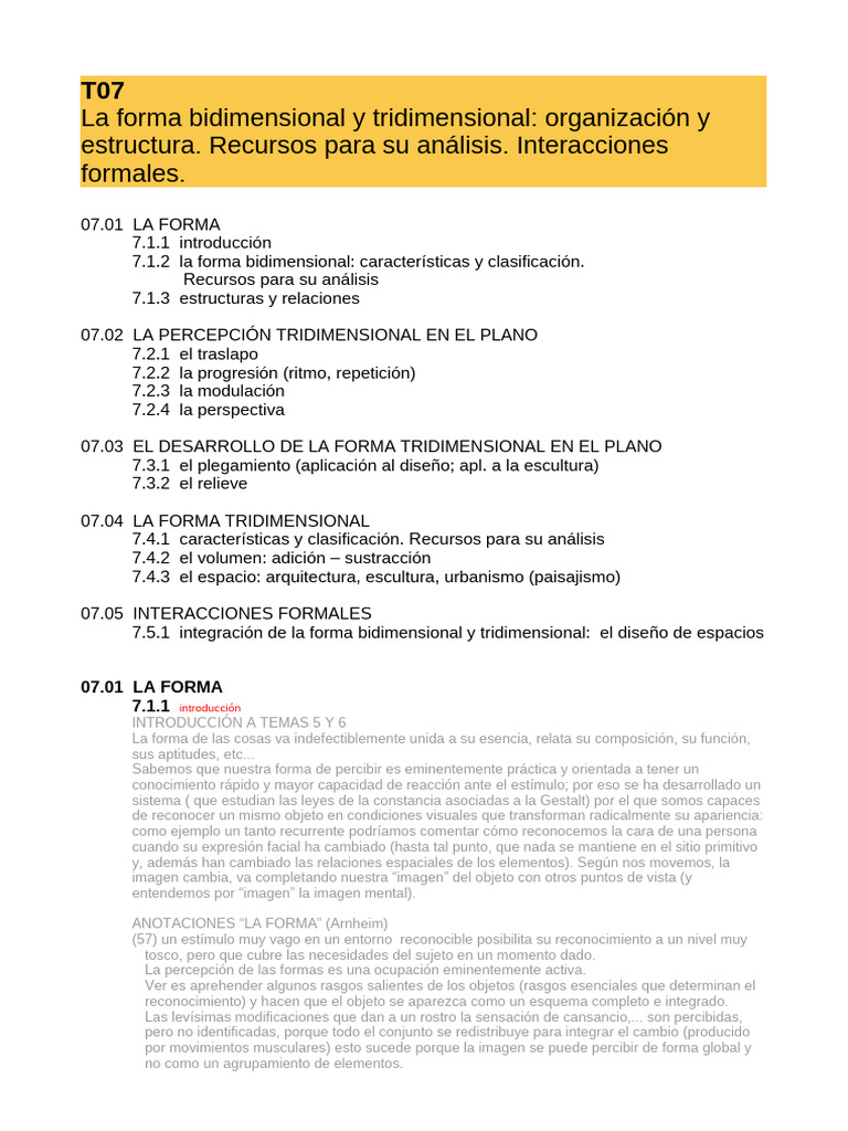 T07 FORMA BI·TRIDIMENSIONAL | PDF | Geometría | Percepción