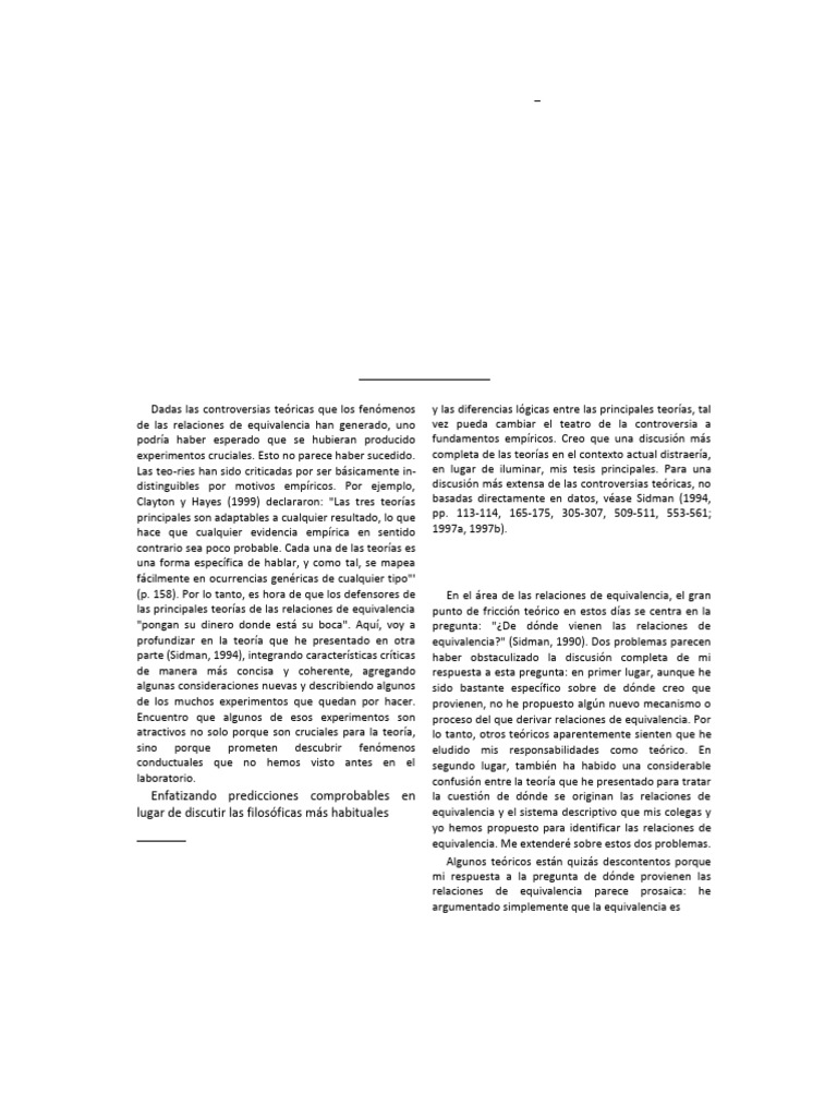 Sidman (2000) PDF | PDF | Teoría | Experimentar
