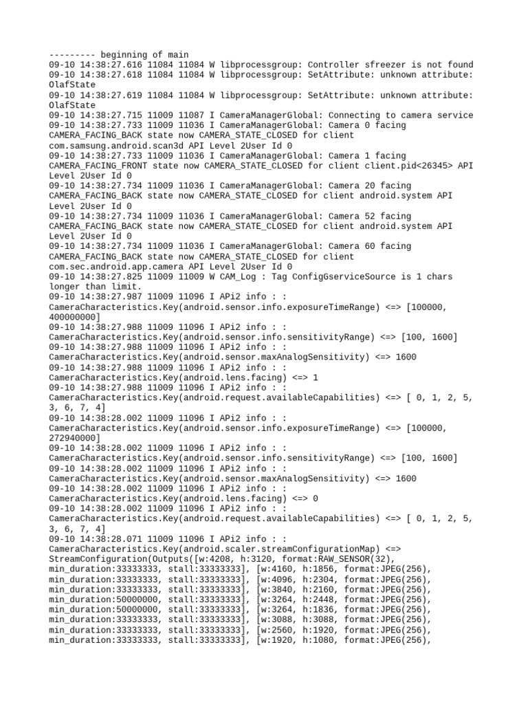 Camera Service Log Analysis | PDF | Software Development | Computer Programming