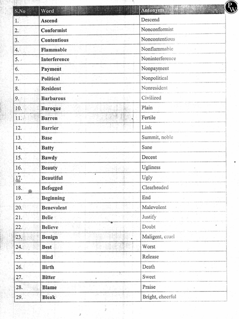 Vocab Words - Important Notes | PDF