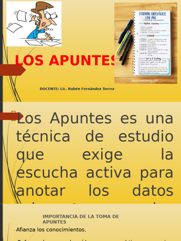 Importancia y Utilidad de los Apuntes | PDF