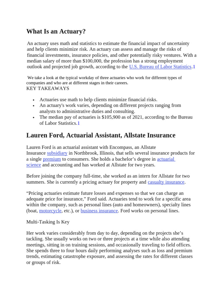 Actuary | PDF | Actuary | Insurance