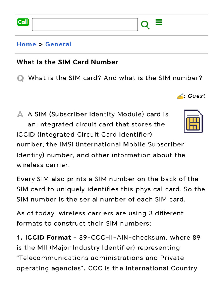 What Is The SIM Card Number | PDF | Computing | Mobile Telecommunications