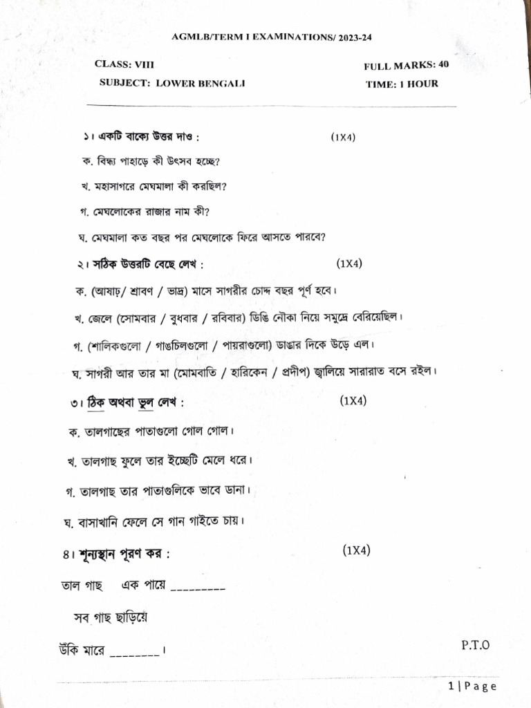 Lower Bengali Viii | PDF