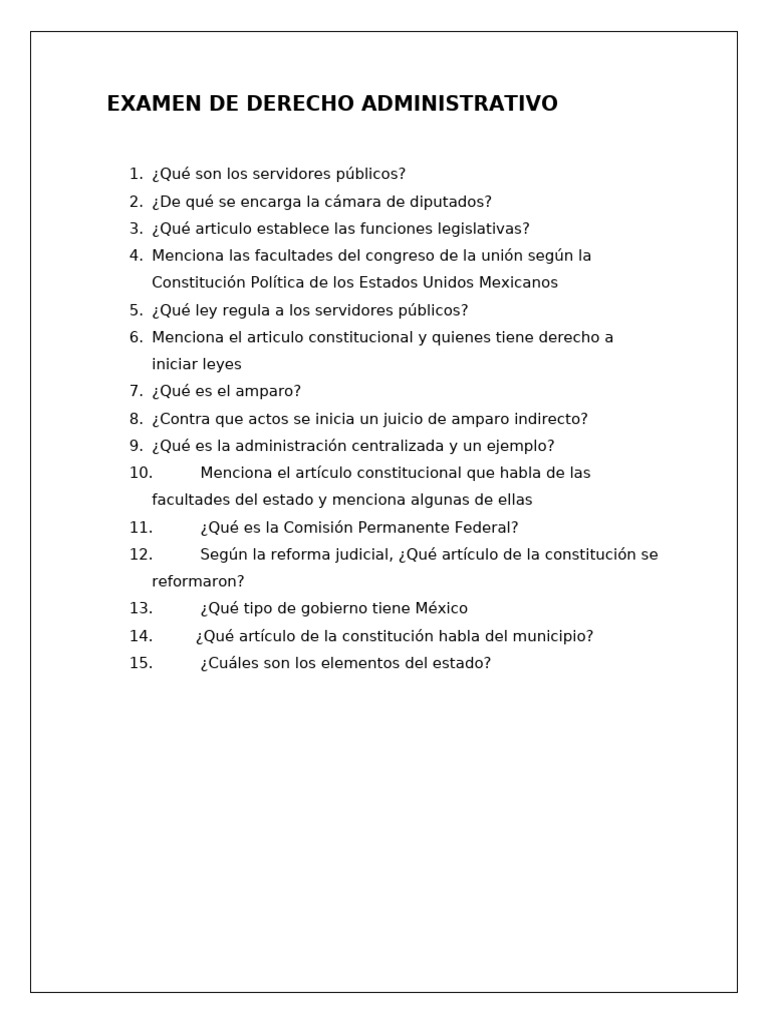Examen de Derecho Administrativo | PDF