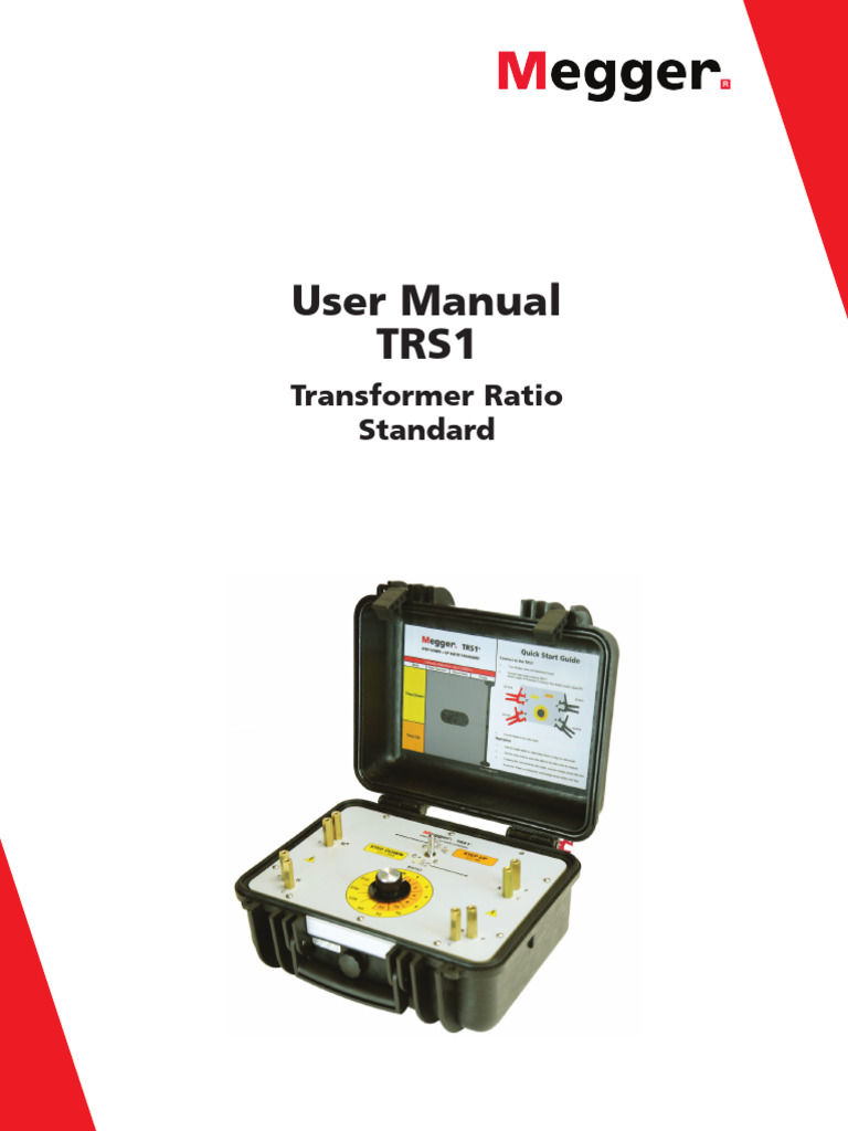 Megger TRS 1 User Manual | PDF | Calibration | Electricity
