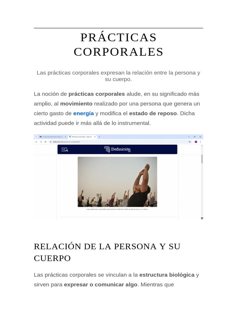 Prácticas Corporales | PDF