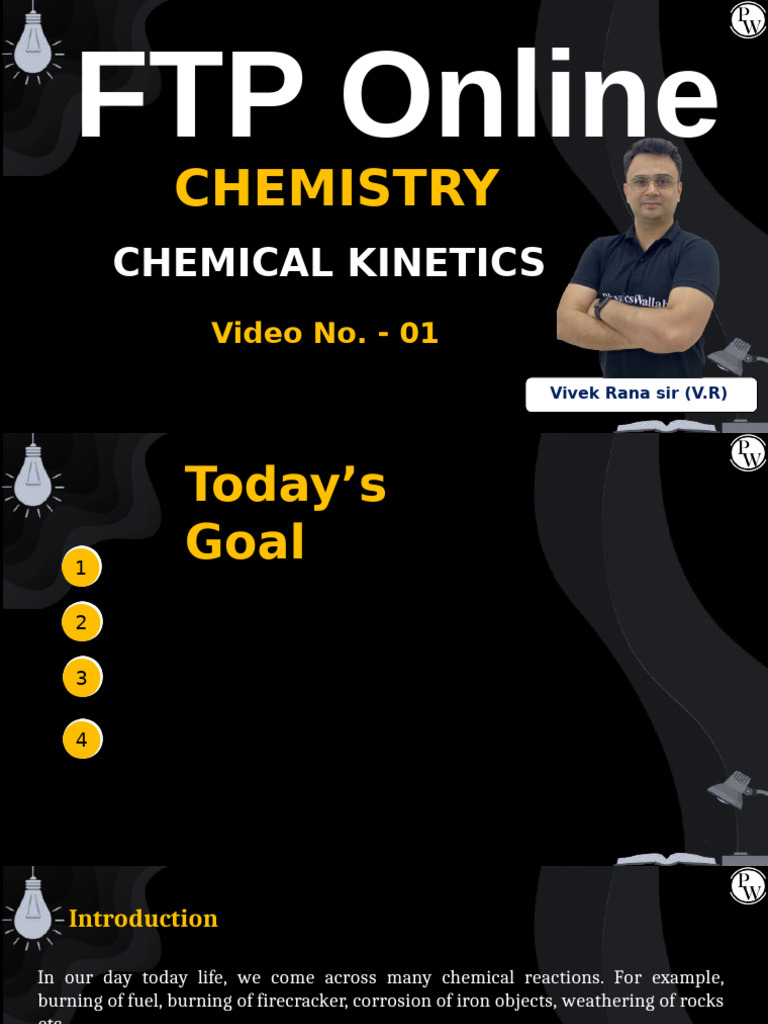 Chemical Kinetics - FTP Lec 1 | PDF | Reaction Rate | Chemical Process Engineering