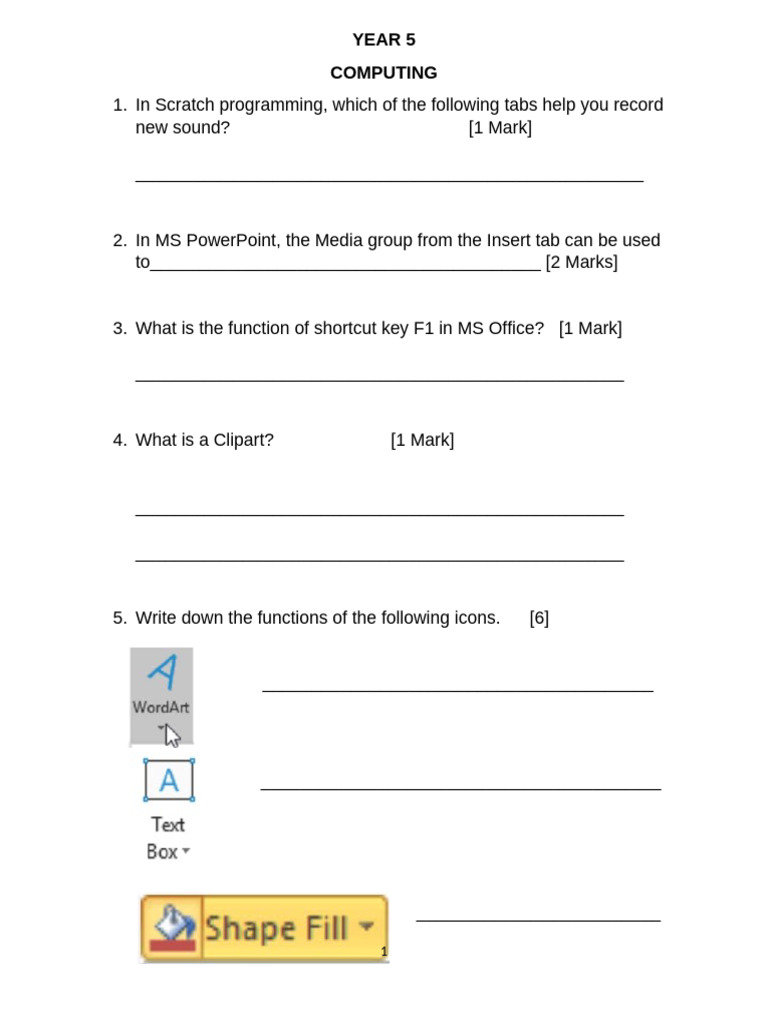 YEAR 5 COMPUTING | PDF