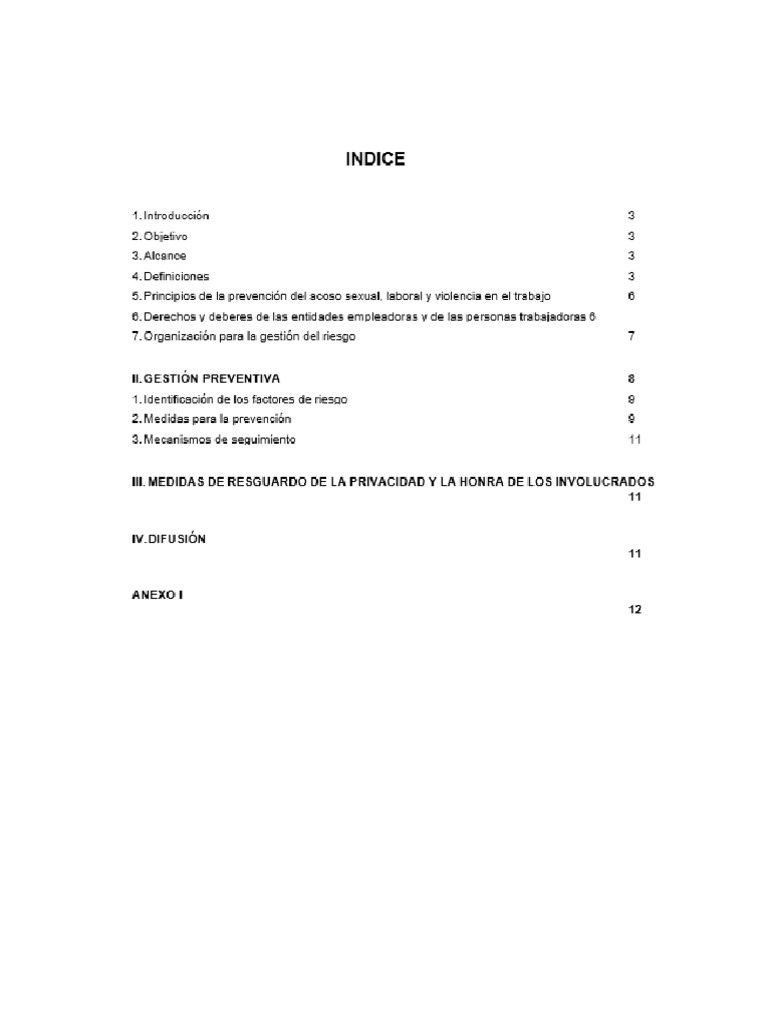 INDICE PROTOCOLO | PDF