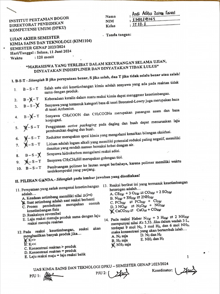 Jawaban Responsi Kimia | PDF