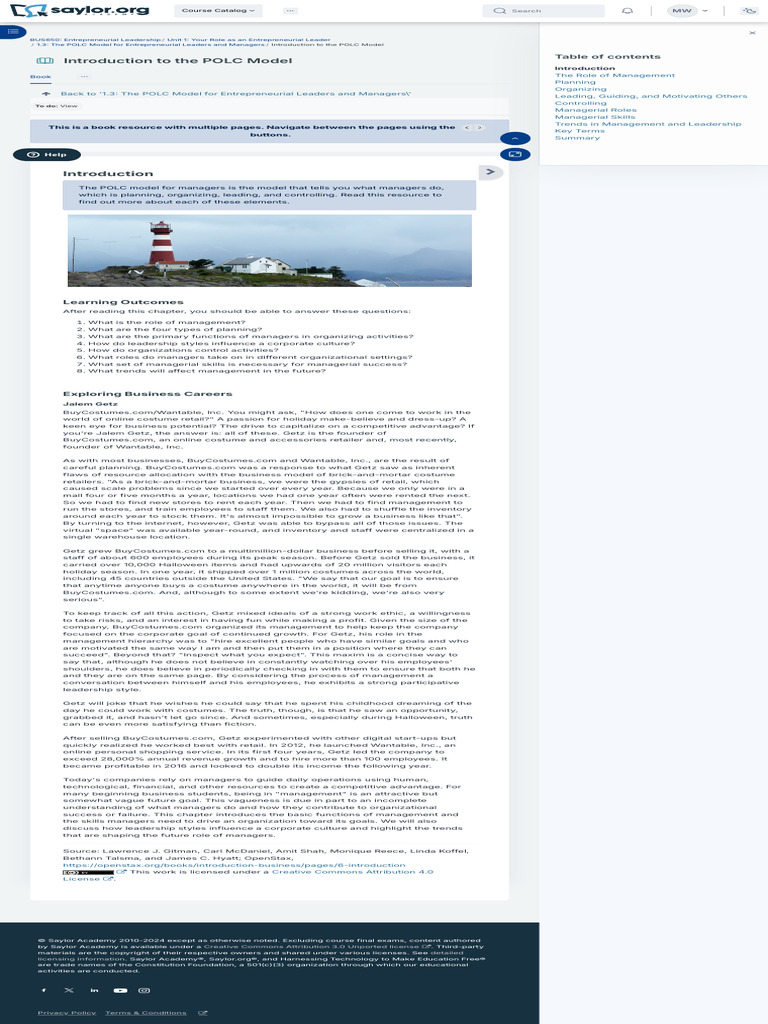 Introduction To The POLC Model - Introduction - Saylor Academy - Saylor ...