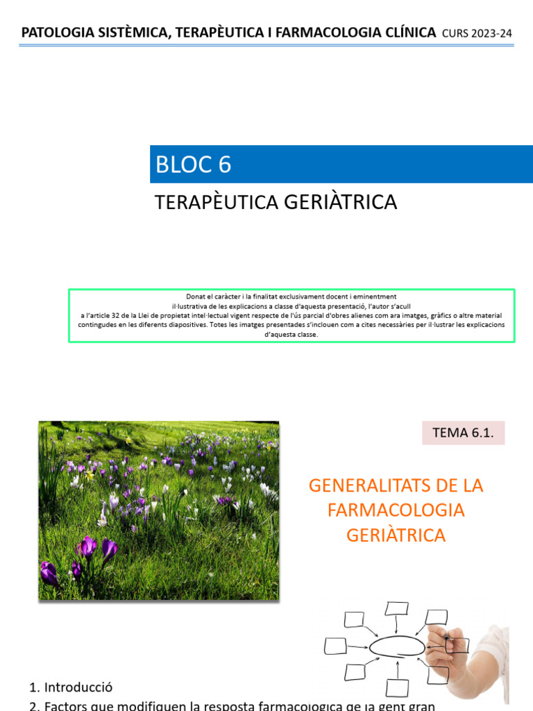 Tema 6.1 IntroducciÃ Farmacologia Geriã Trica | PDF