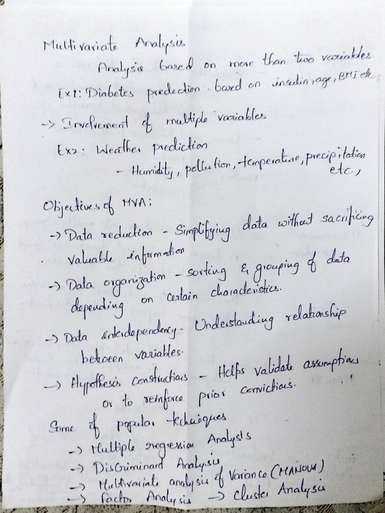 Multi Variate Analysis | PDF
