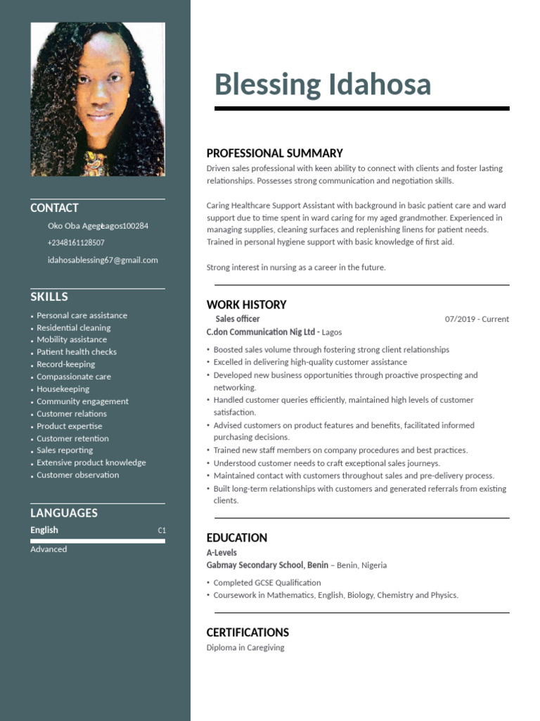 Blessing_Idahosa CV | PDF | Health Care | Social Programs