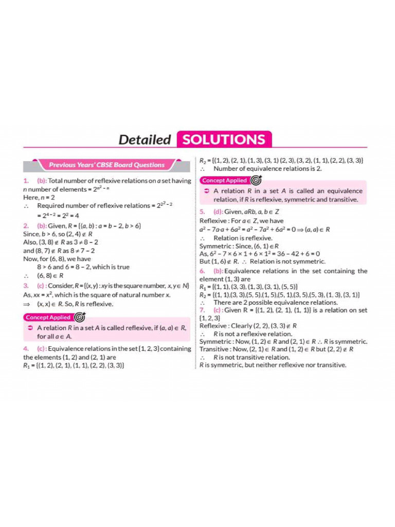 relations and functions solutions (1) | PDF