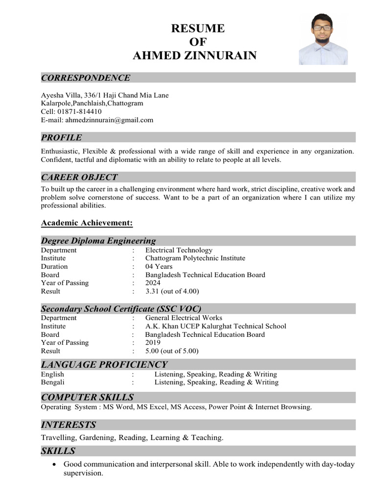 Ahmed Zinnurain's Final CV | PDF