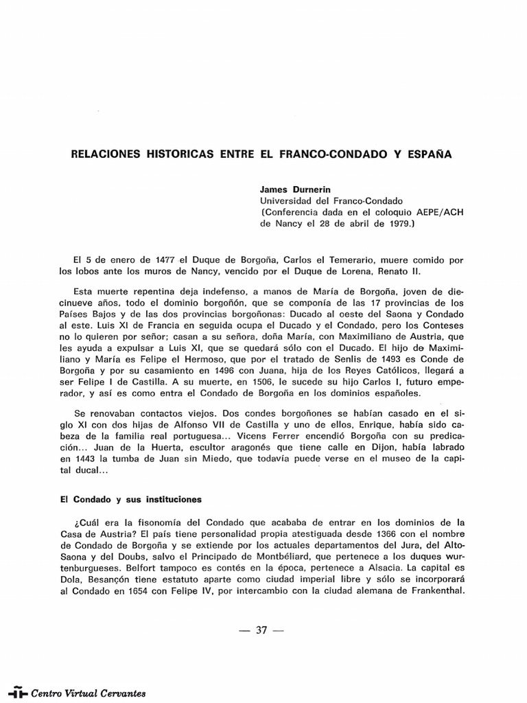 Relaciones Franco-Condado y España | PDF