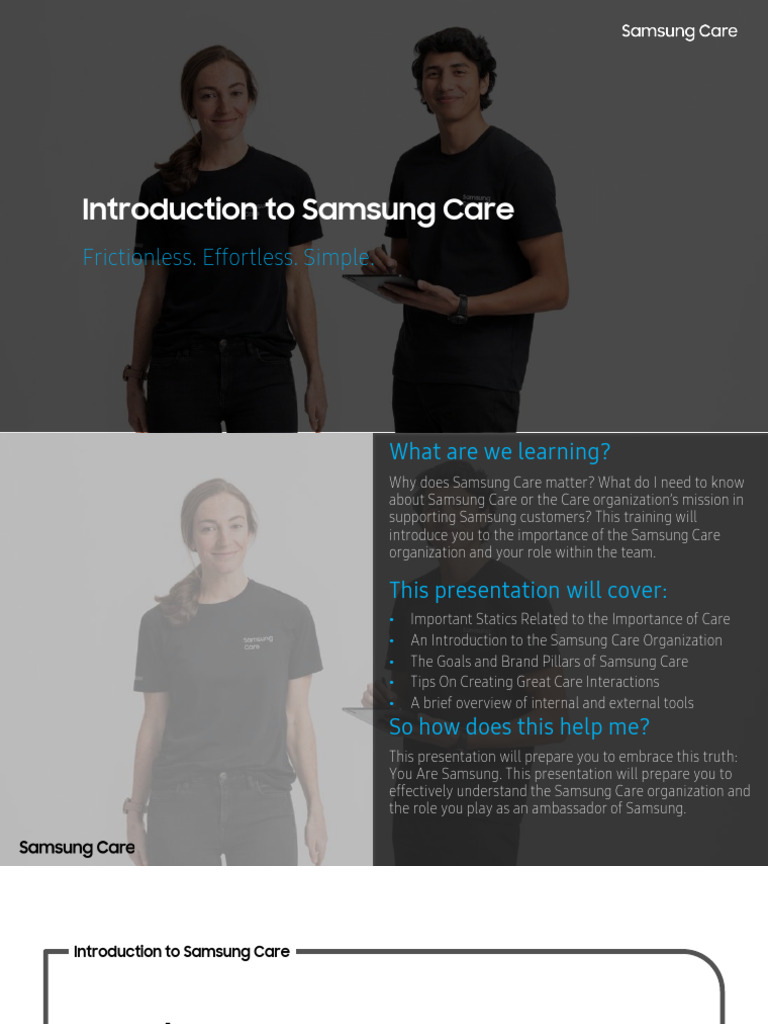 HwWpw9 US36gKyCyYquuQQ Introduction To Samsung Care | PDF
