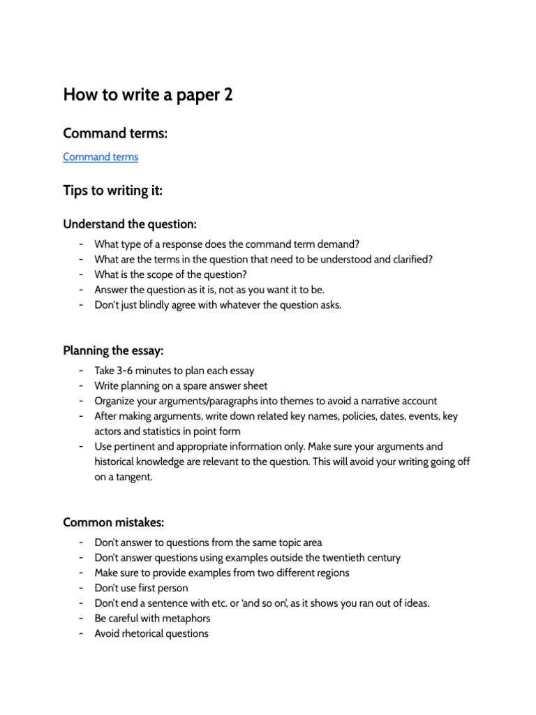 How to write an IB History paper 2 | PDF | Argument | Essays