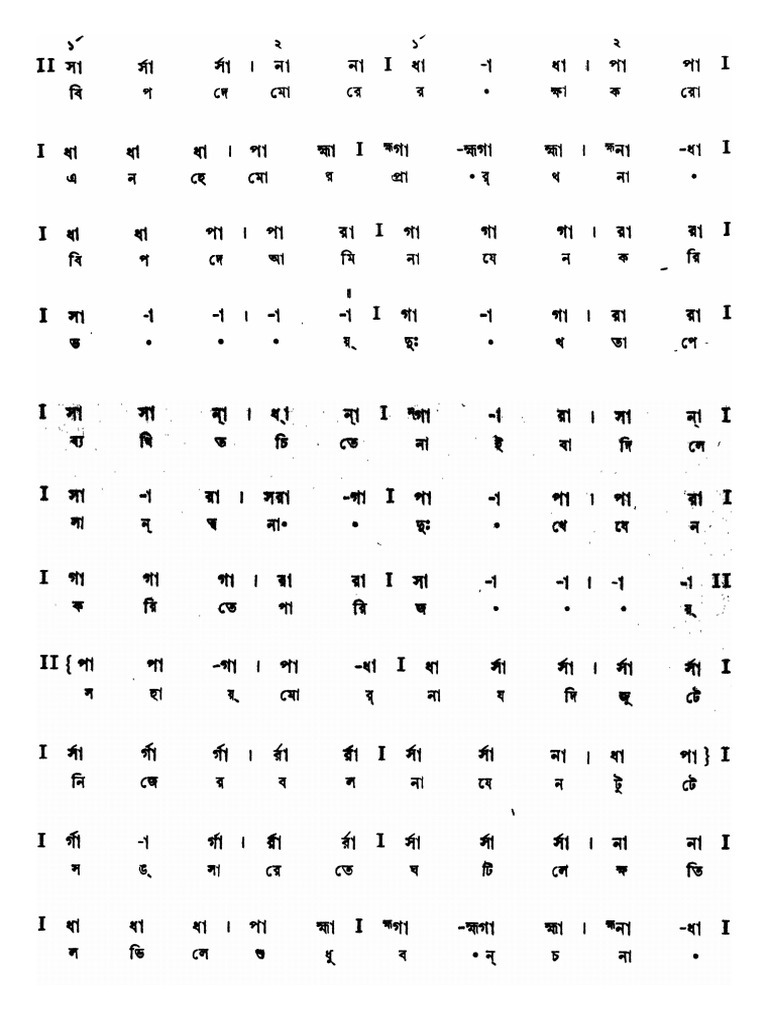 Bipade More Rakkha Karo Notation | PDF