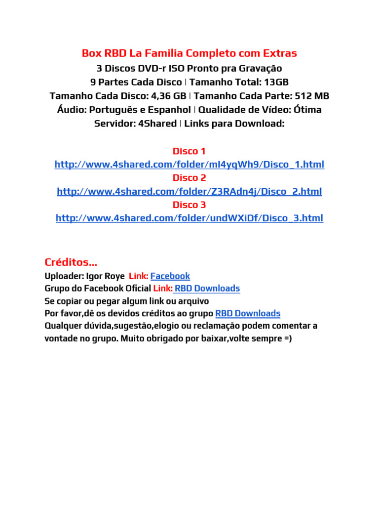 Box RBD La Familia | PDF