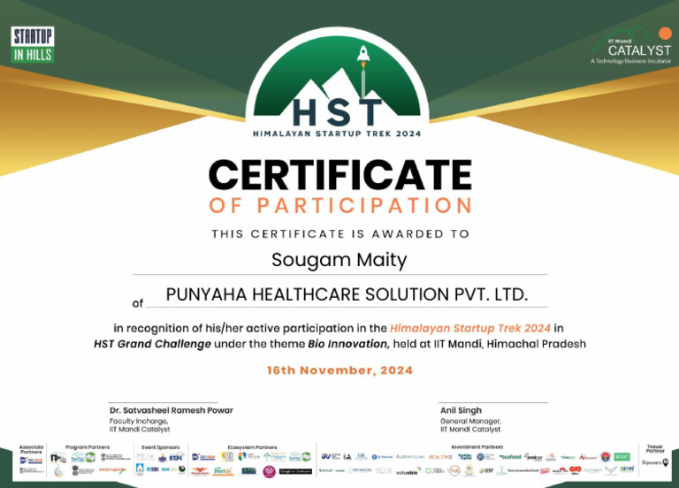 IIT - Mandi - Catalyst - HST - Sougam Maity | PDF
