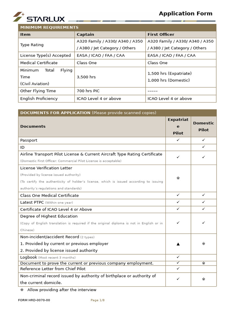 JX Pilot Application 2024 | PDF | Federal Aviation Administration ...
