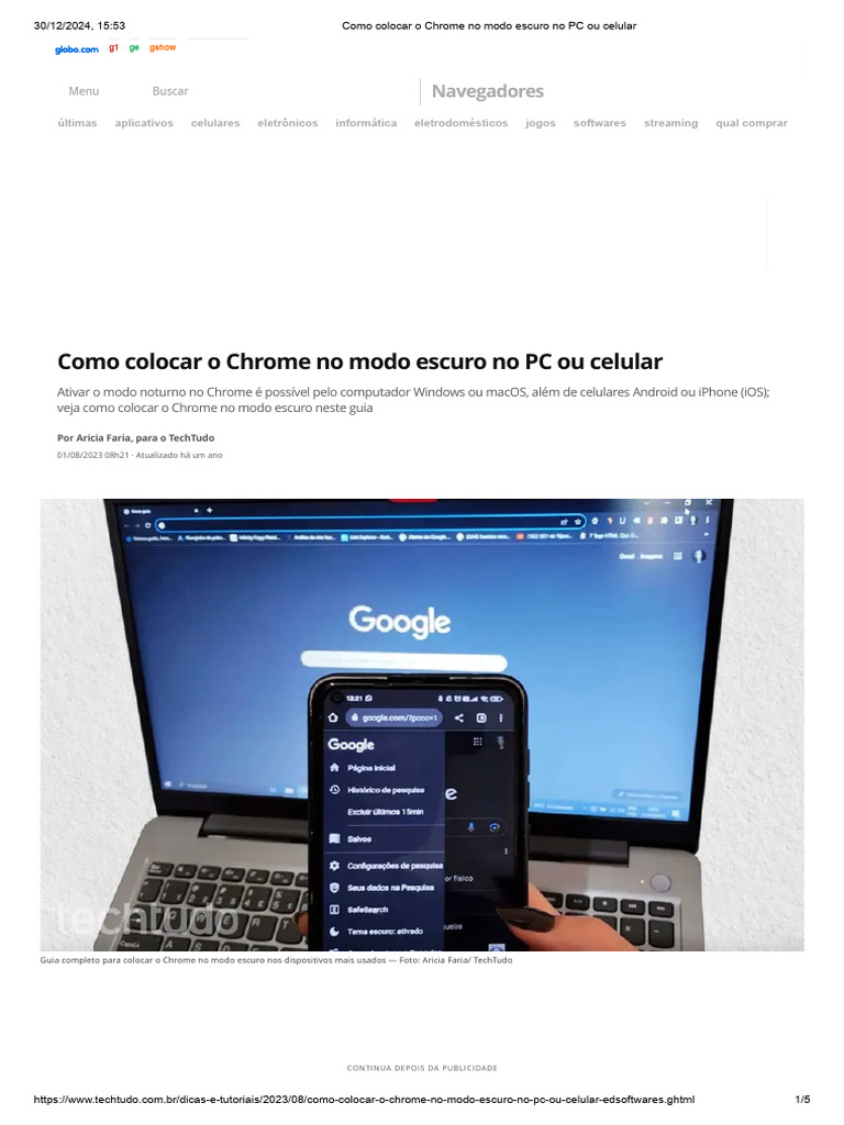 Ativando o Modo Escuro no Chrome | PDF | PCs (computadores) | Android ...