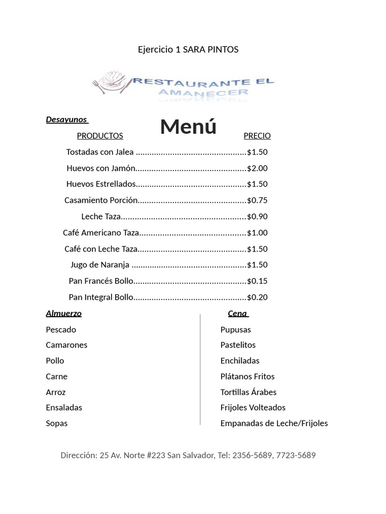 FINAL. EJERCICIO 1 y 2 SARA PINTOS. | PDF