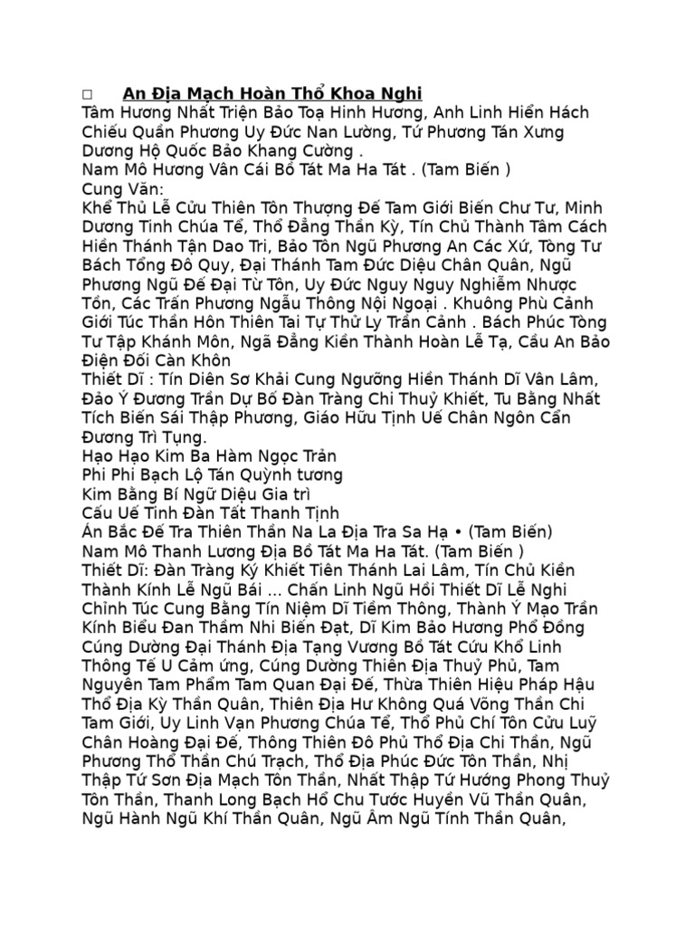 ￲An Địa Mạch Hoàn Thổ Khoa Ngh | PDF