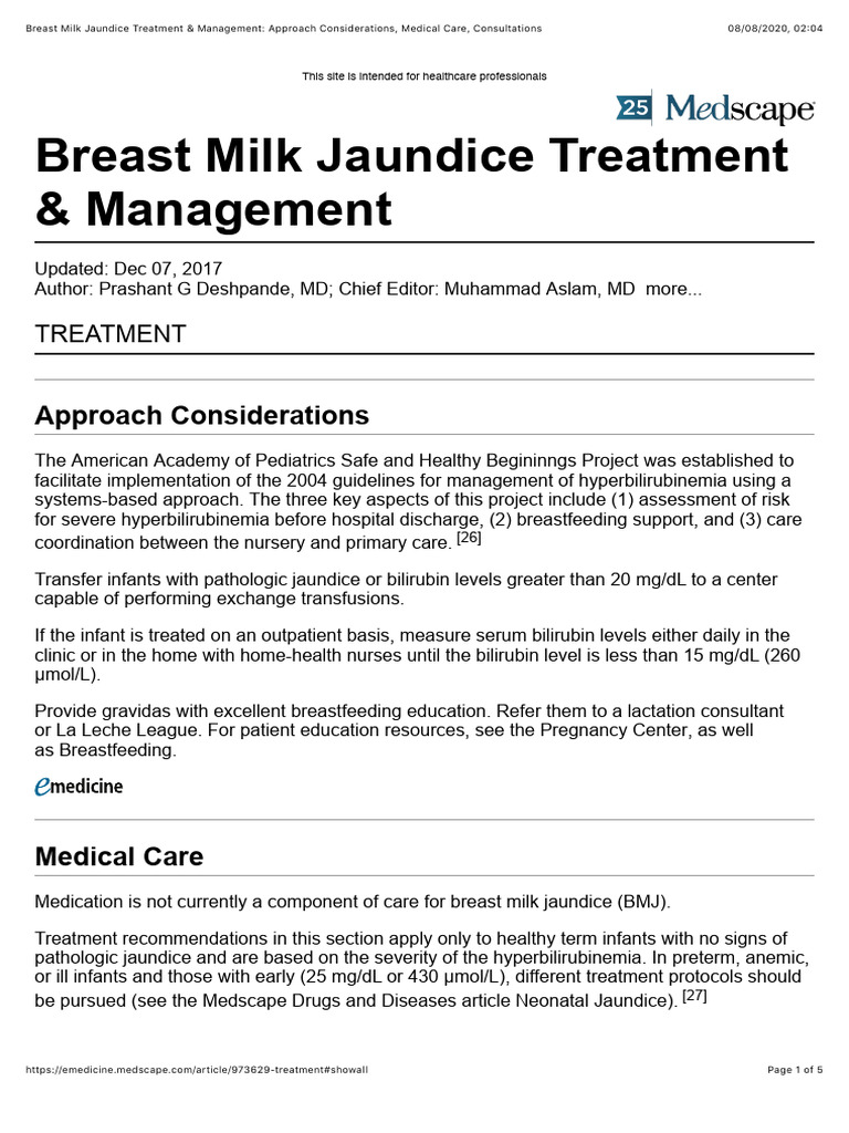 Breast Milk Jaundice Treatment & Management Approach Considerations ...