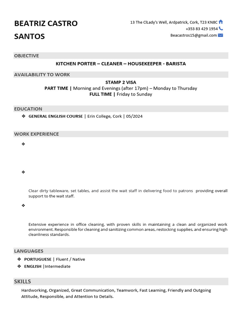 CV - Beatriz Castro | PDF