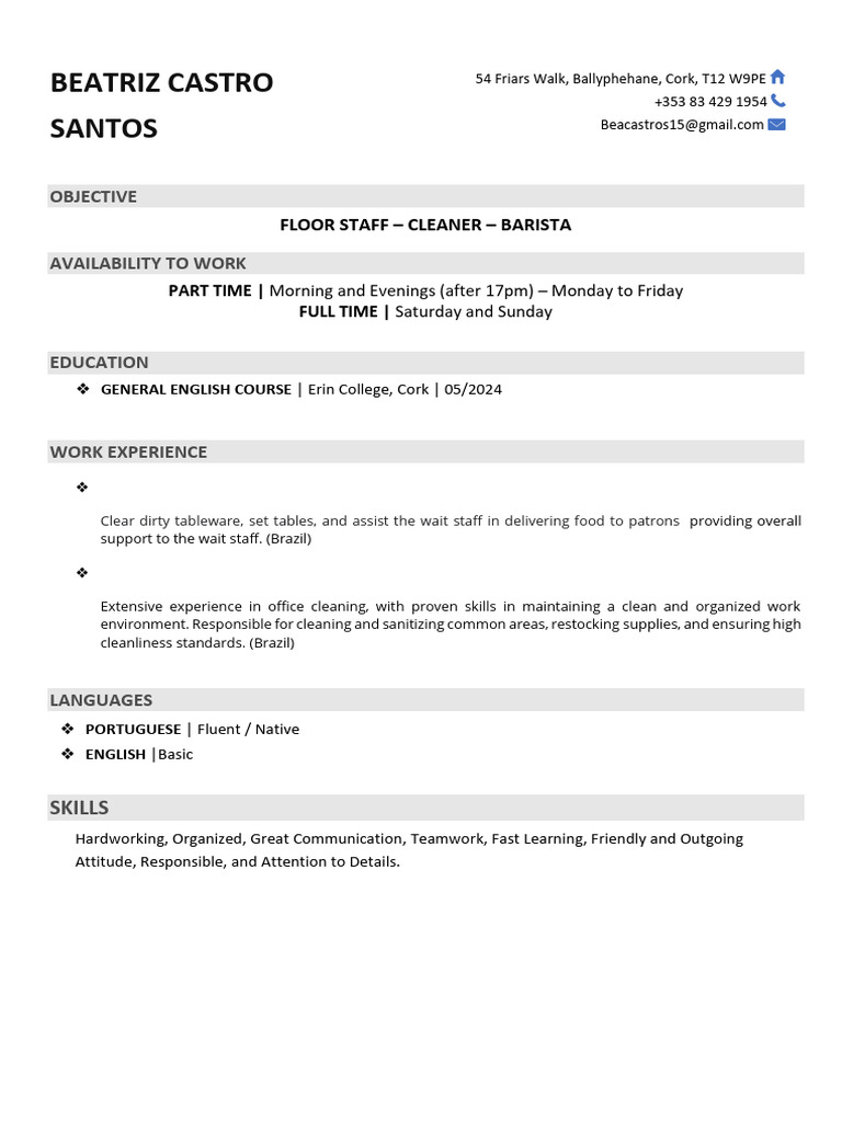 CV - Beatriz Castro | PDF