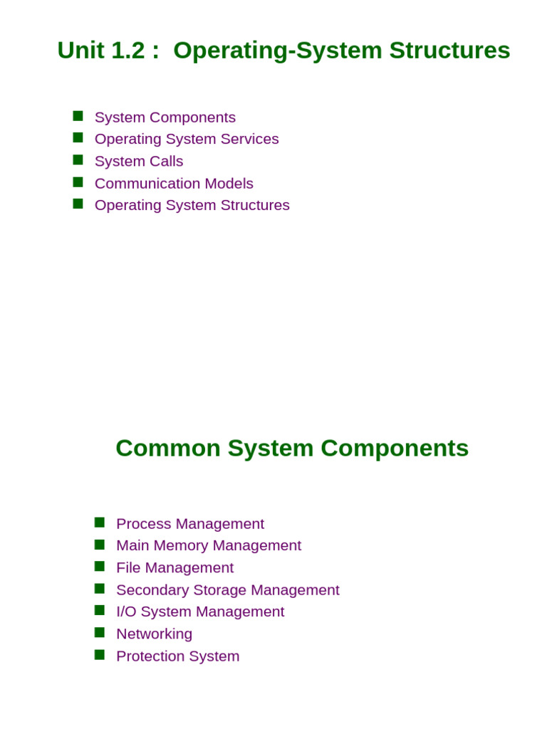 1.2 Operating Systems Structures-1 | PDF | Computer Data Storage | Operating System