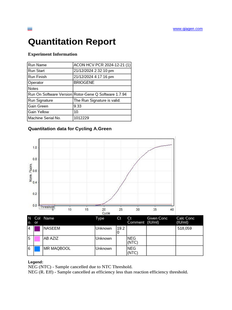 HCV PCR 2024-12-21 MUBASHIR | PDF
