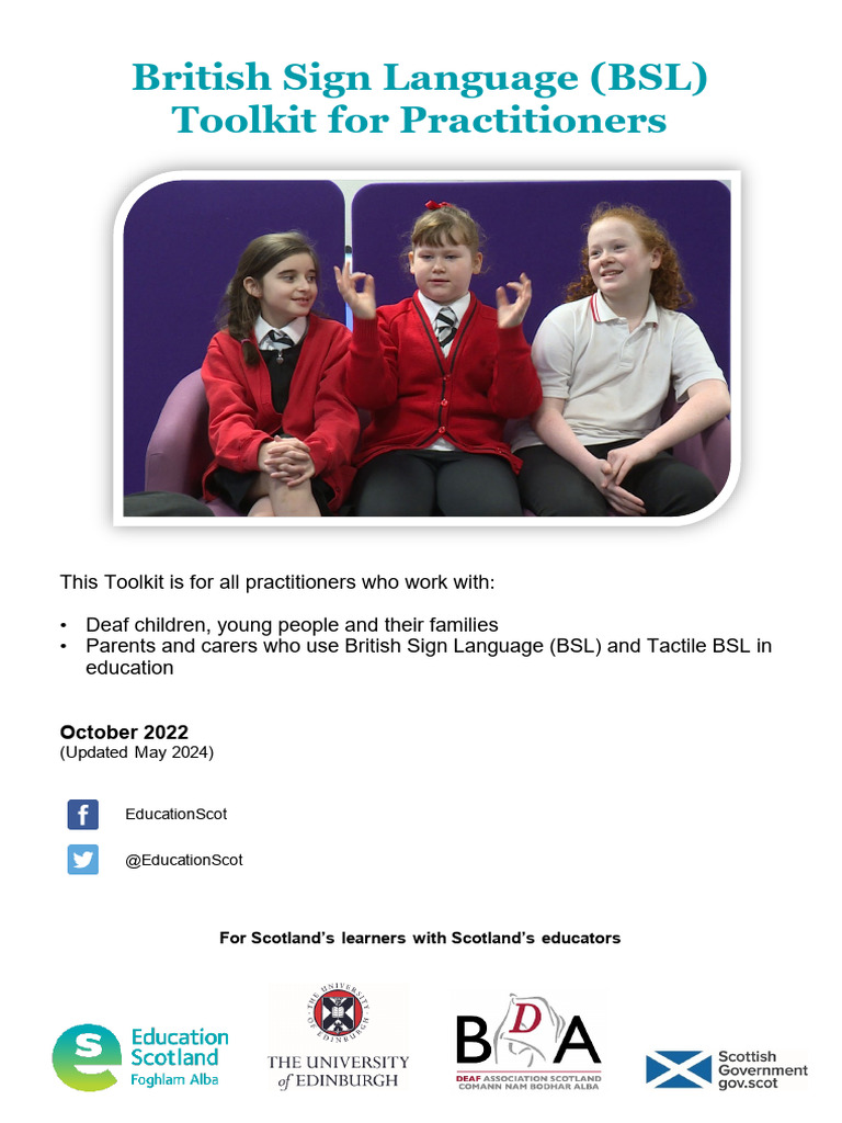 BSL Toolkit May 2024 | PDF | Sign Language | Human Communication