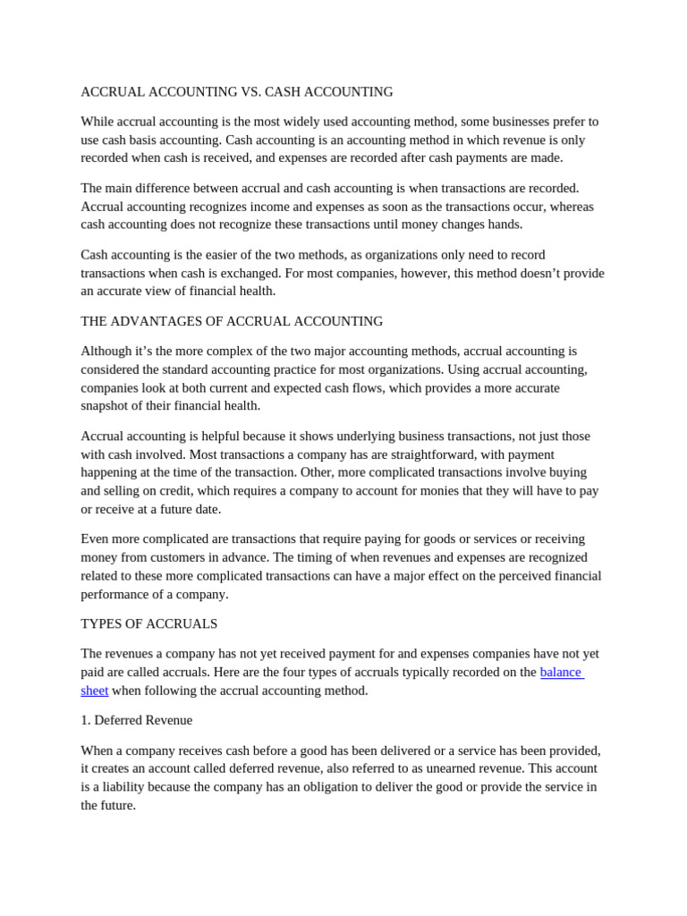 Accrual accounting | PDF | Deferral | Debits And Credits